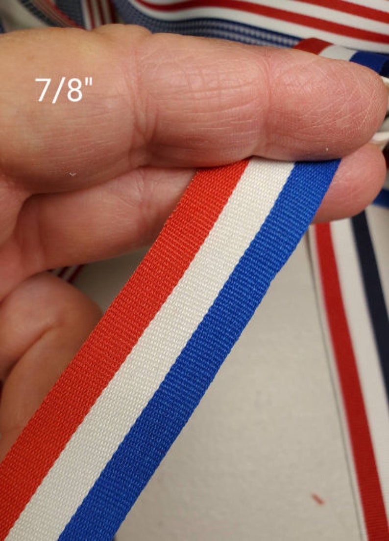 Patriotic Red White and Blue Grosgrain Ribbon Trim, Sold by the Yard ...