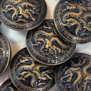 6 Dragon Antique Tone Buttons 1 Inch Wide. 89 - Etsy