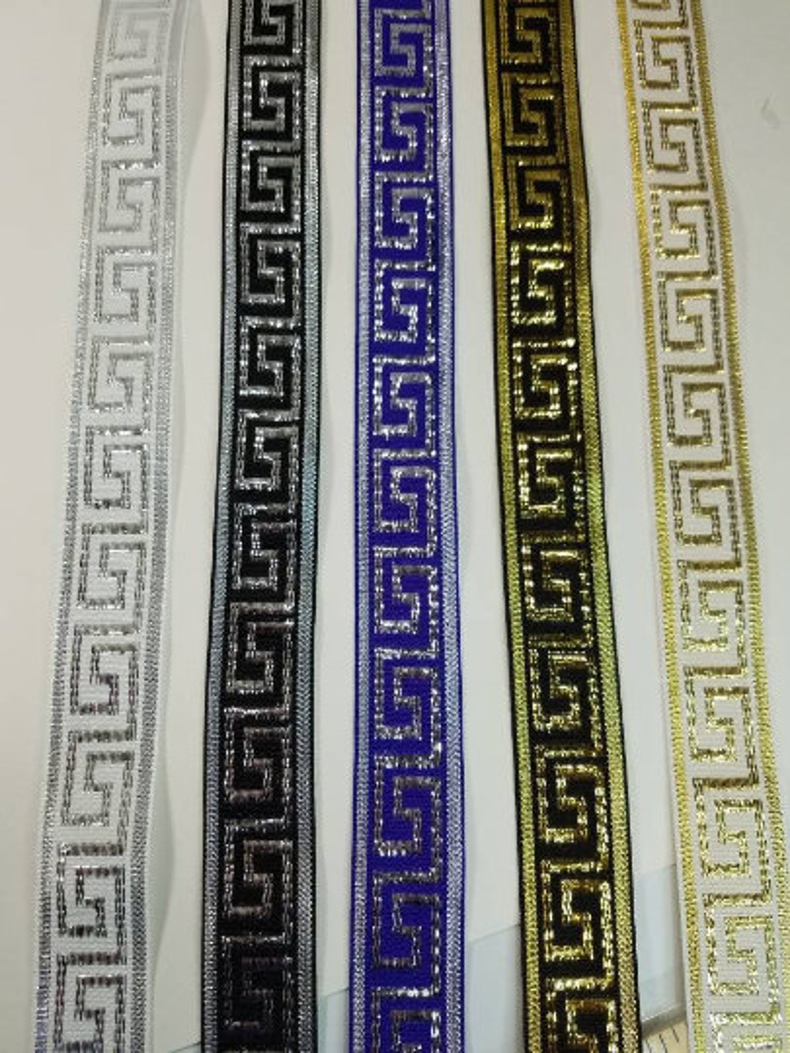 Greek Key Fabric Trim Very Metallic, 1 Inch Wide, Sold by the Yard. - Etsy