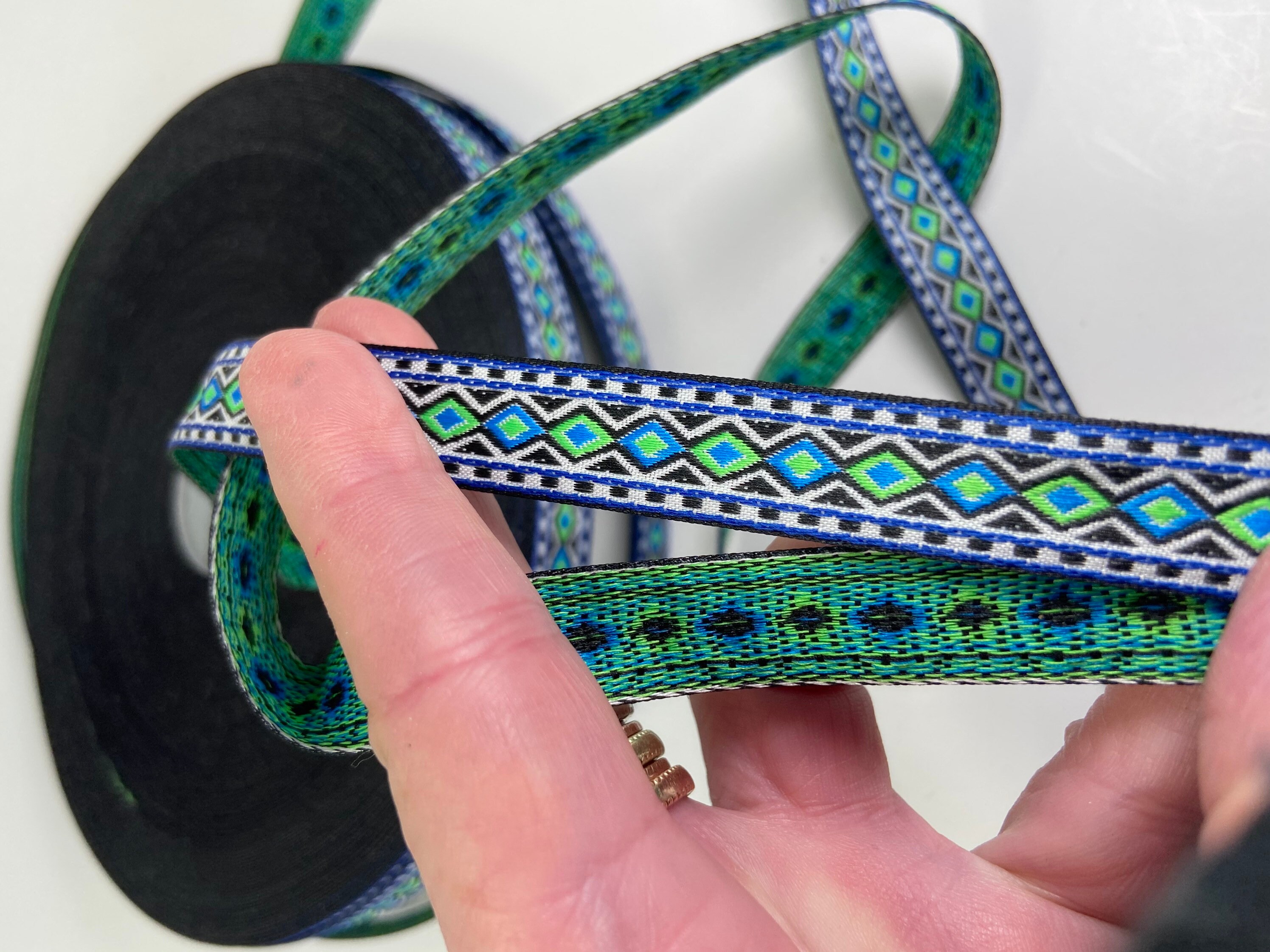 Tiny Native Diamond Jacquard Fabric Trim, 5/8 Inch Wide, Sold by the ...