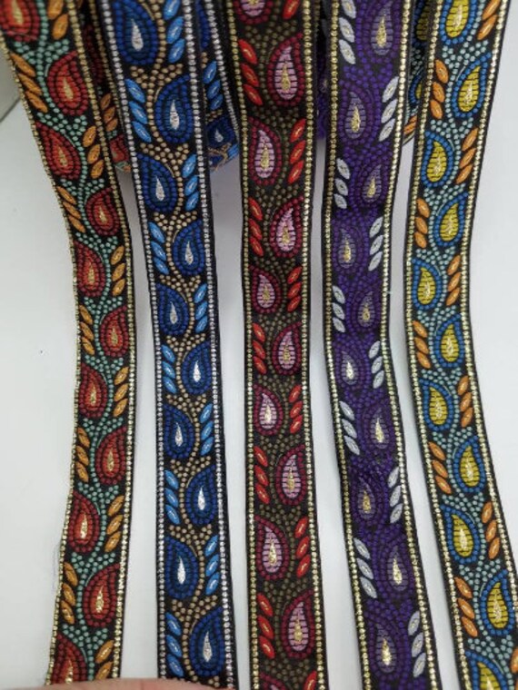 Vine Woven Fabric Trim Metallic 3/4 Inch Wide Sold by the - Etsy