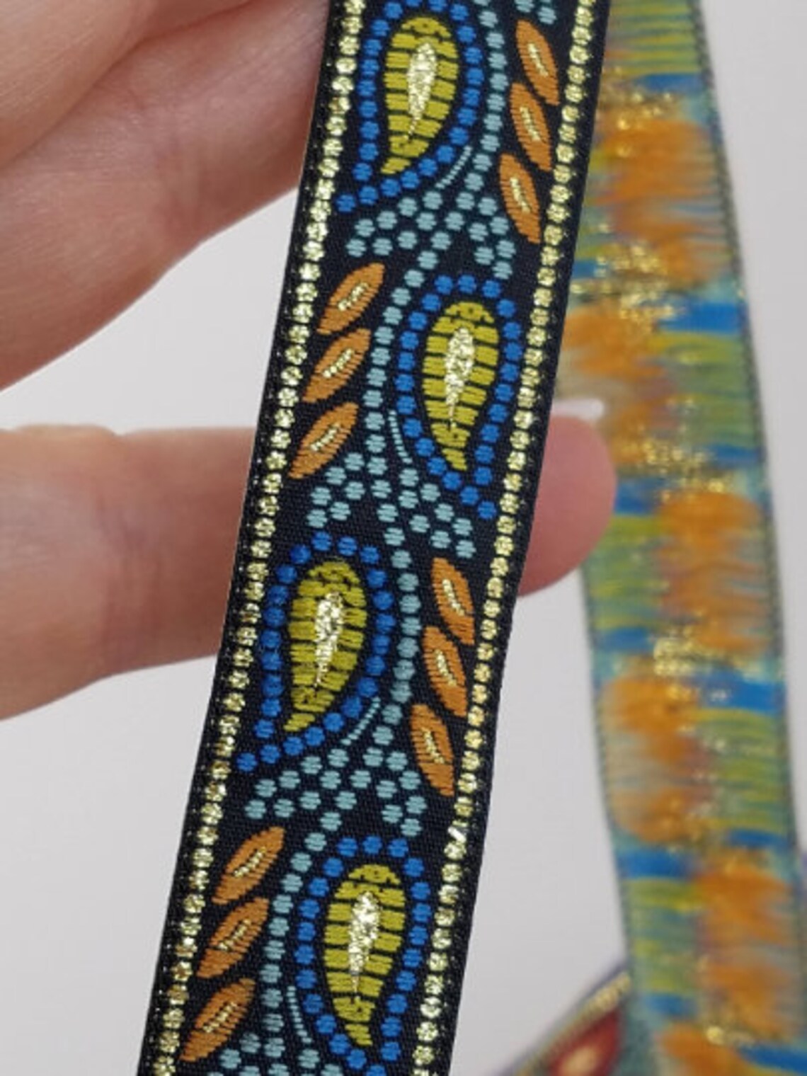 Vine Woven Fabric Trim Metallic 3/4 Inch Wide Sold by the - Etsy