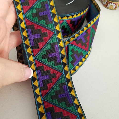 Mayan Dot Dash Woven Fabric Trim 1 Inch Wide Sold by the - Etsy