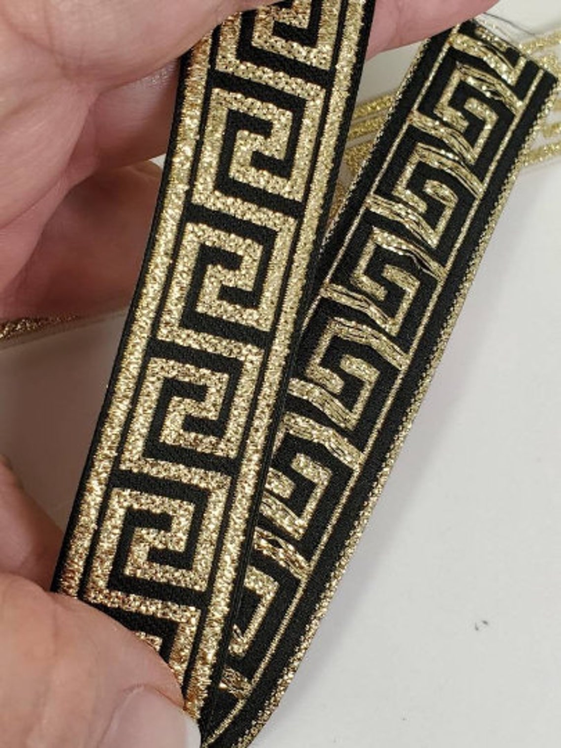 7/8 Inch Greek Key Metallic Ribbon Trim Sold by the Yard. - Etsy