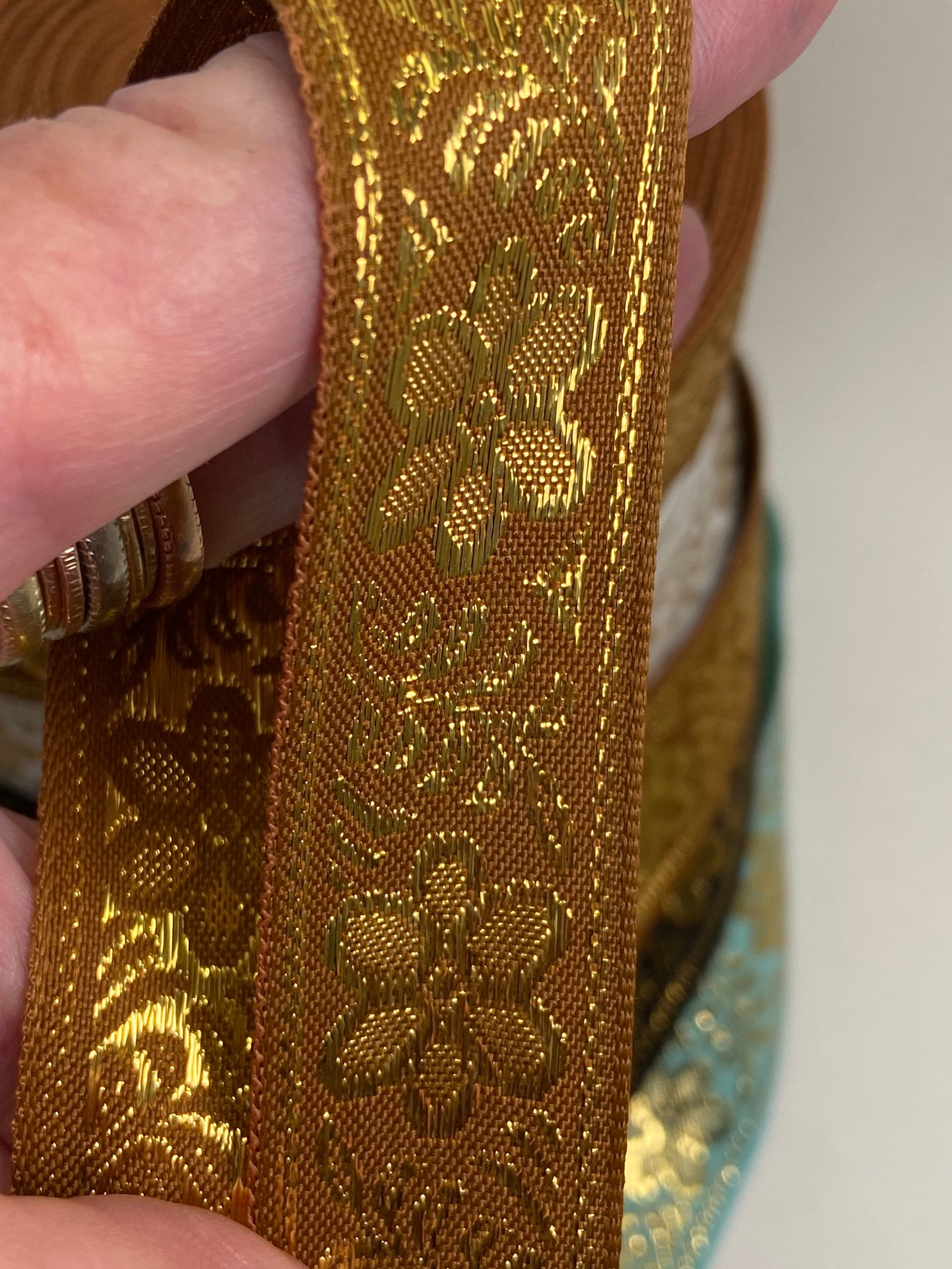 Floral Metallic 1 Inch Wide Jacquard Woven Fabric Trim Sold - Etsy