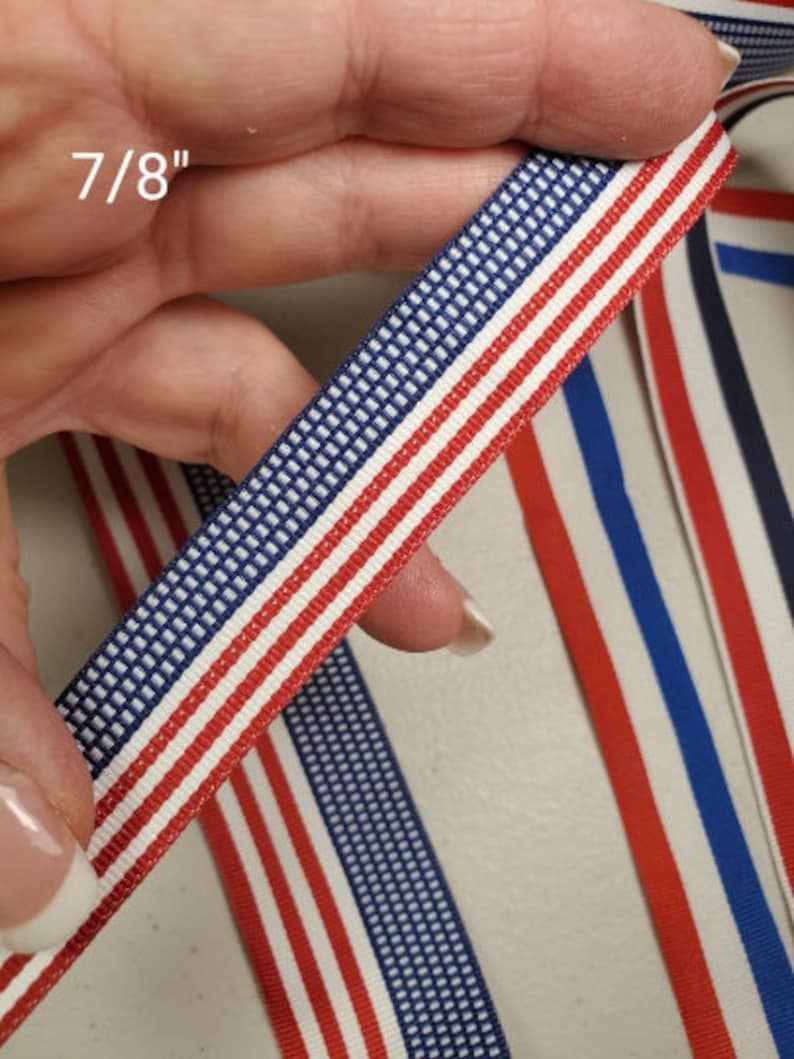Patriotic Red White and Blue Grosgrain Ribbon Trim, Sold by the Yard ...