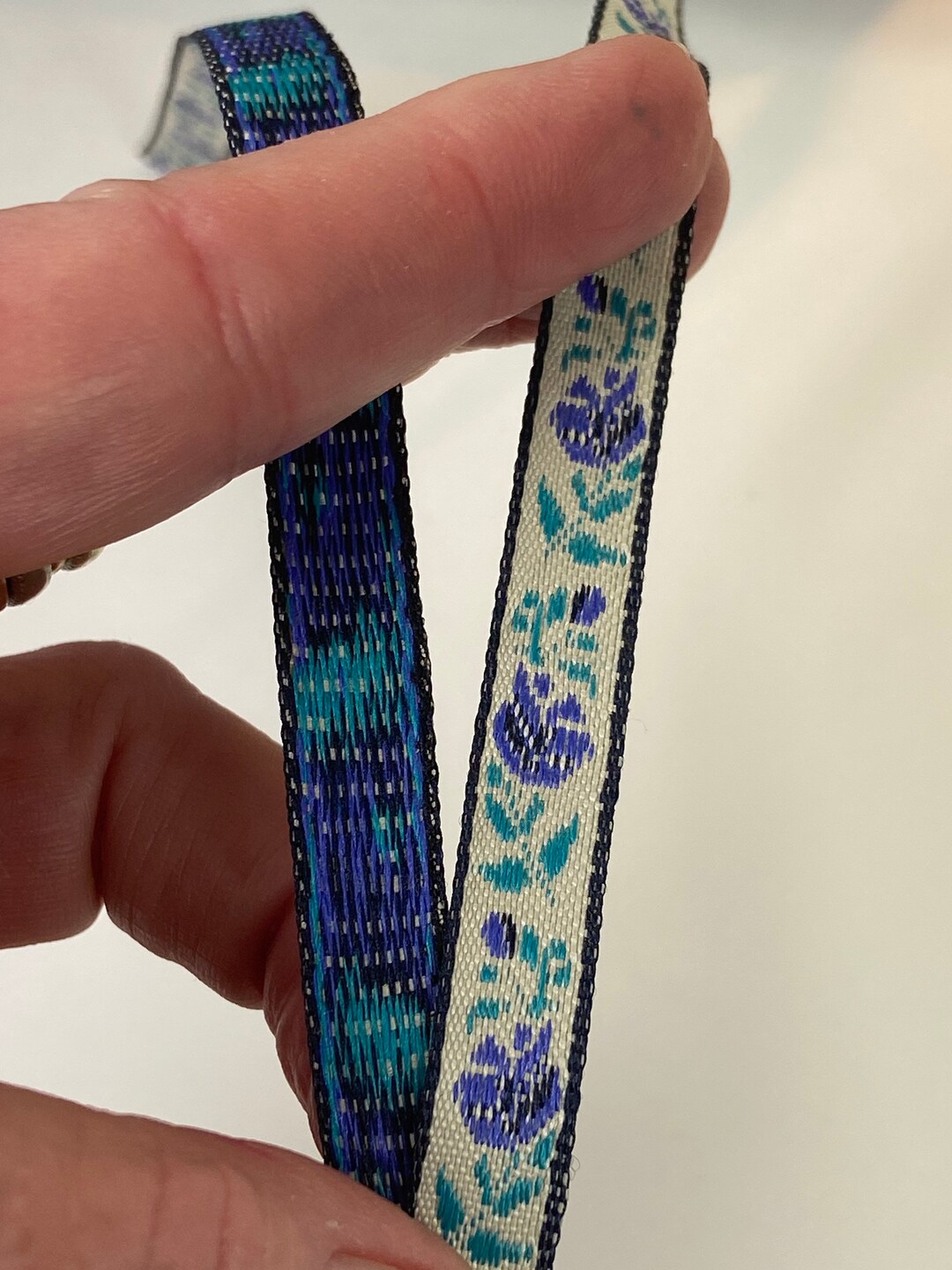 Sweet Blue Flowers Floral Fabric Trim, 3/8 Inch Wide, Sold by the Yard ...