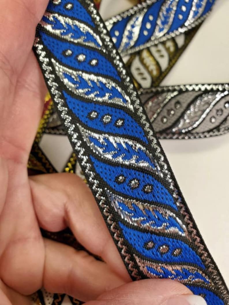 Metallic Wave Jacquard Fabric Trim, 1 Inch Wide, Sold by the Yard. - Etsy