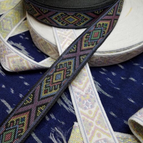 Mayan Dot Dash Woven Fabric Trim 1 Inch Wide Sold by the - Etsy