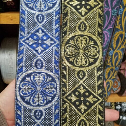 Medieval Fabric Trim Woven Jacquard Trim 1 Inch Wide Sold - Etsy