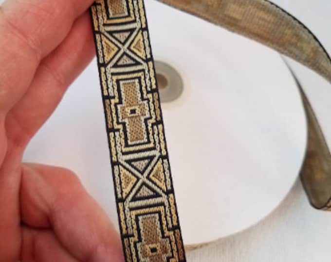 Tribal Black and Gold Ribbon Jacquard Fabric Trim 3/4 Inch - Etsy