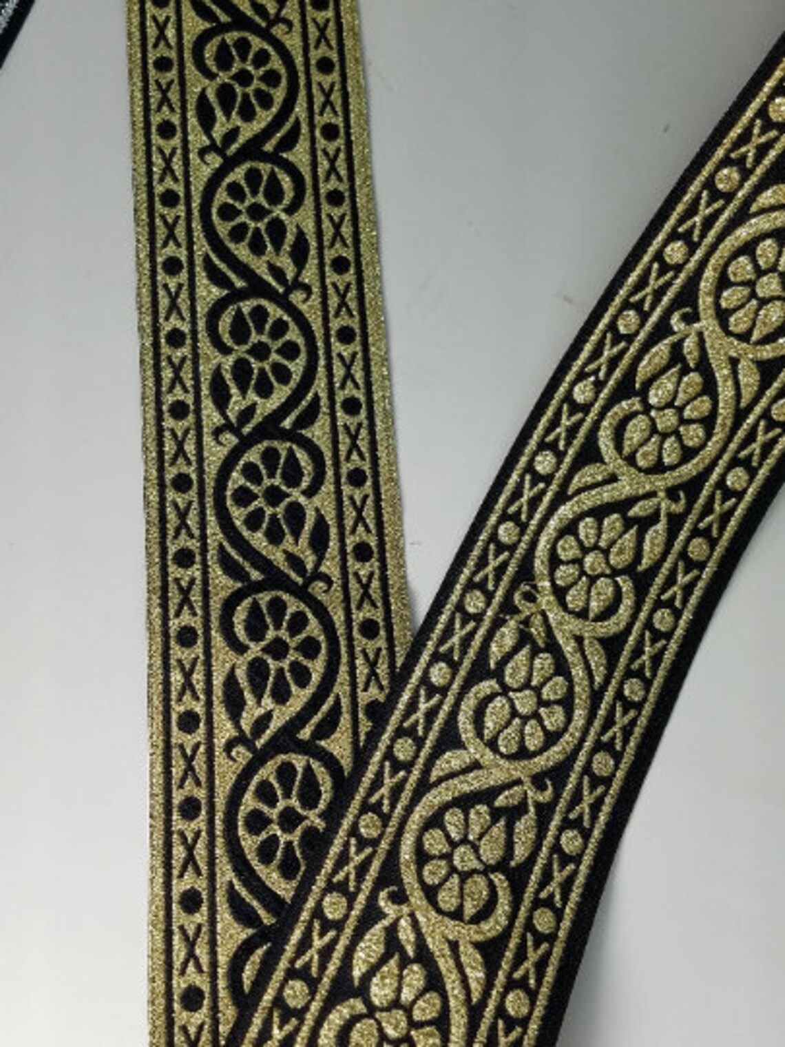 Medieval Vine Metallic Jacquard Fabric Trim 1 3/4 Inch Wide - Etsy