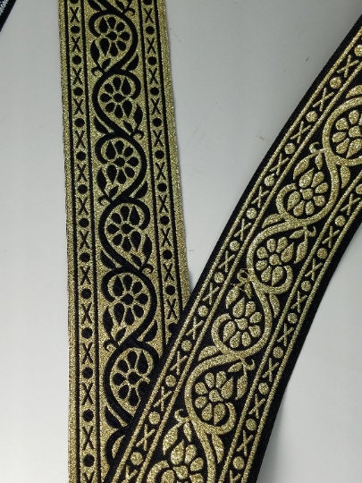 Medieval Vine, Metallic Jacquard Fabric Trim 1 3/4 Inch Wide, Sold by ...