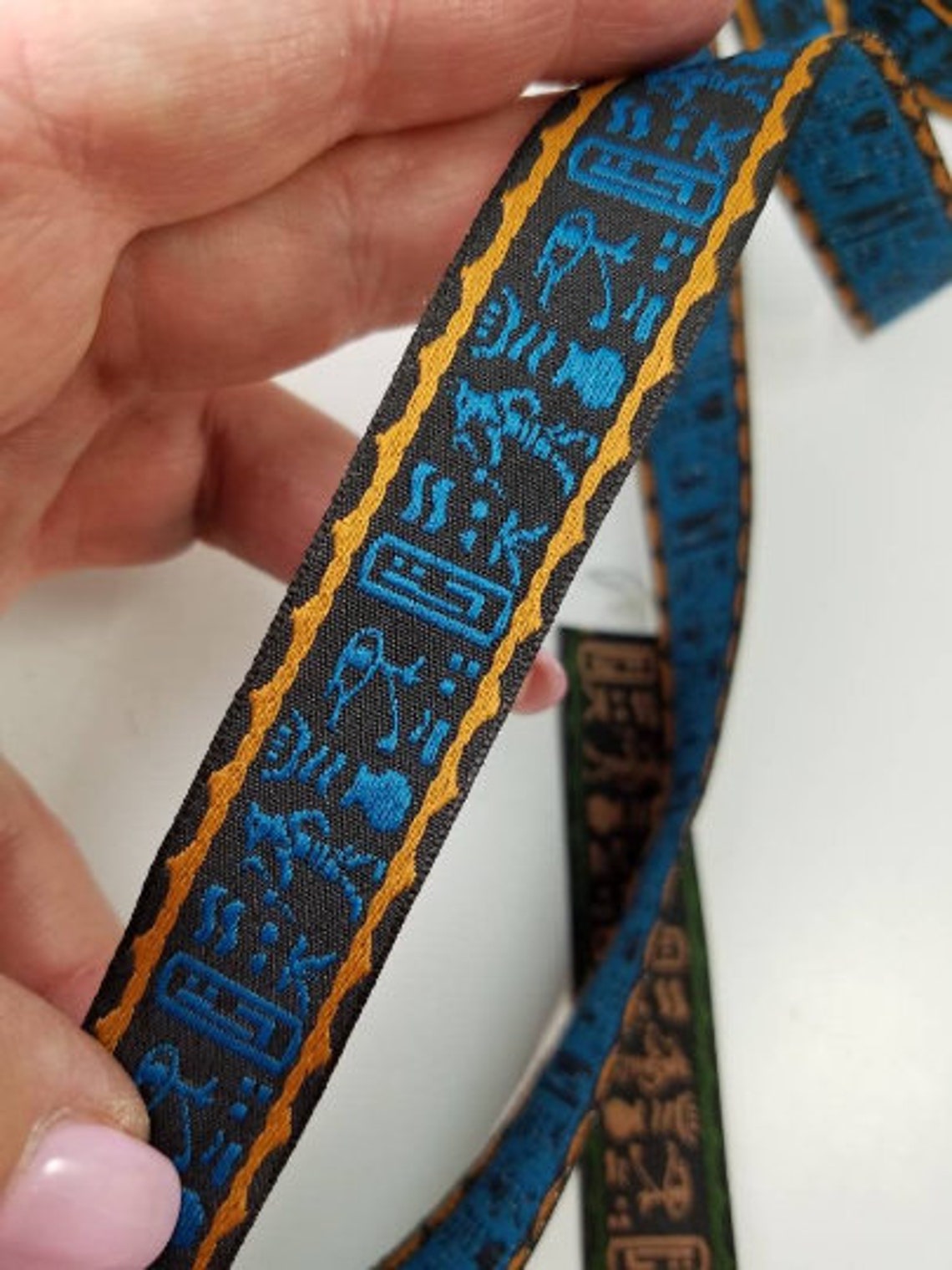 Egyptian Fabric Trim 3/4 Inch Wide, Jacquard Ribbon Fabric Trim, Sold ...