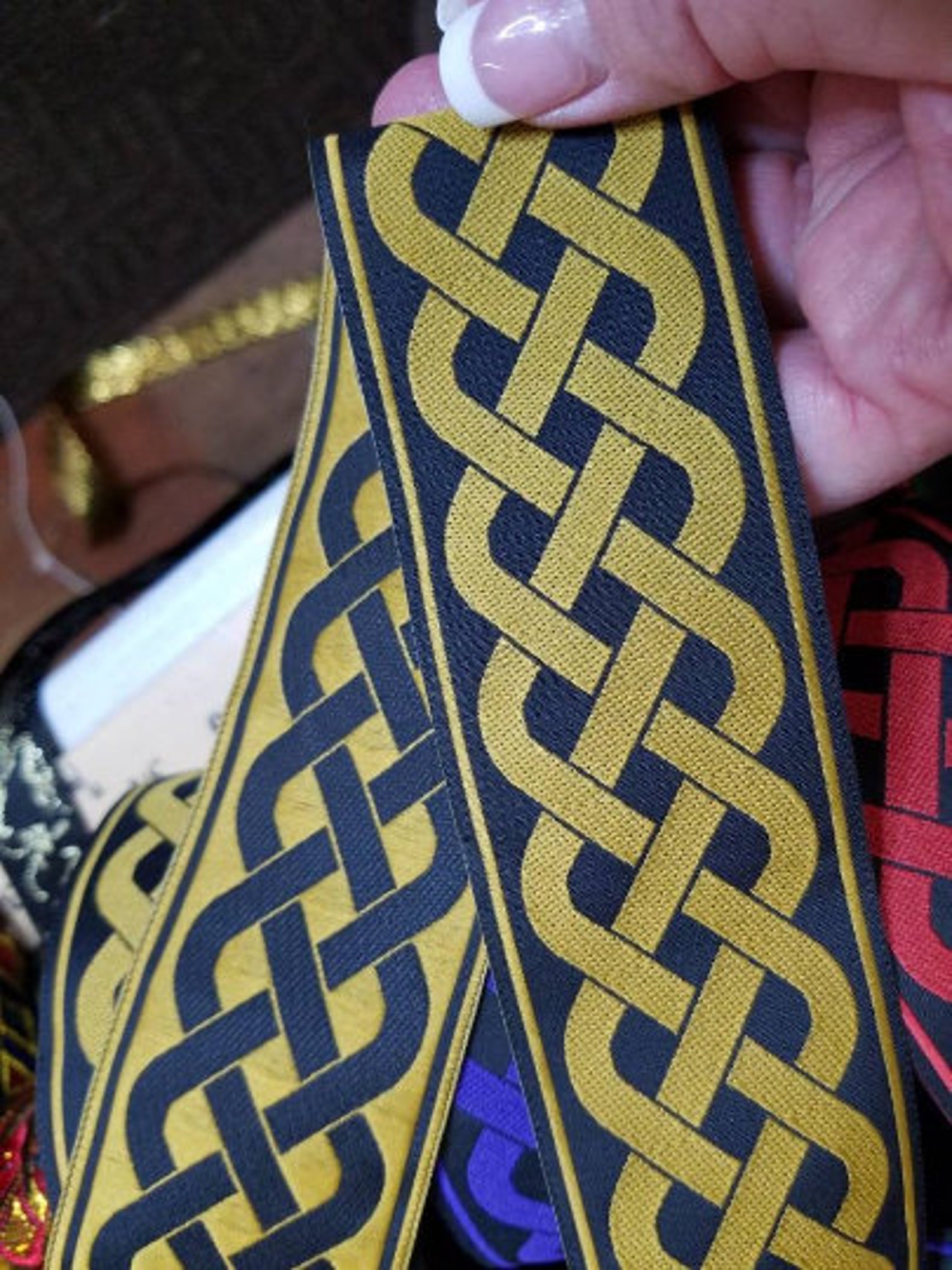 Celtic Woven Knot Jacquard Satin Feel Fabric Trim 2 Inches - Etsy