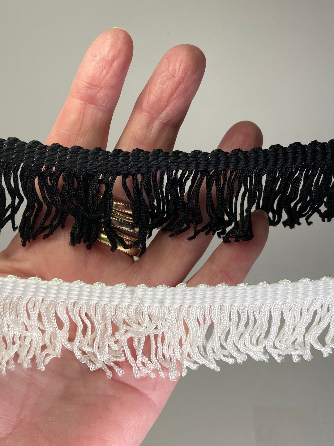 1 1/2 Rayon Chainette Fringe, Black or White, Sold by the Yard. - Etsy