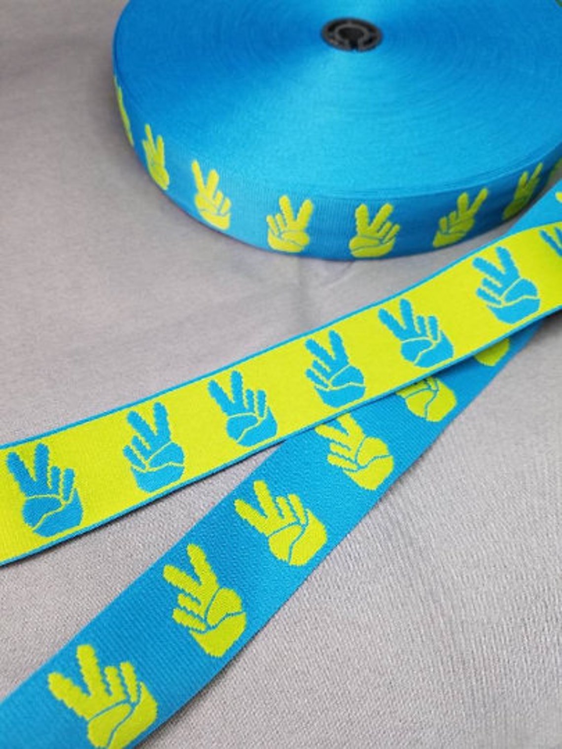 Peace Sign Hand Jacquard Woven Ribbon 1 Inches Wide Sold by - Etsy