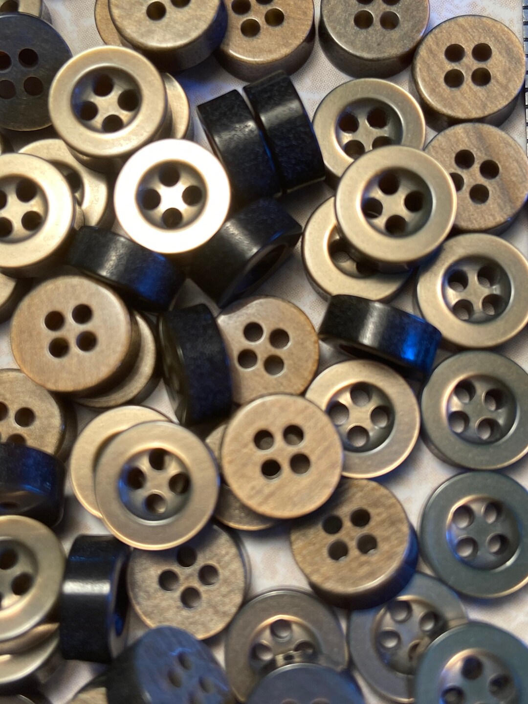 Bag of Many Brown Plastic Buttons in Excellent Condition, Shirt Buttons ...