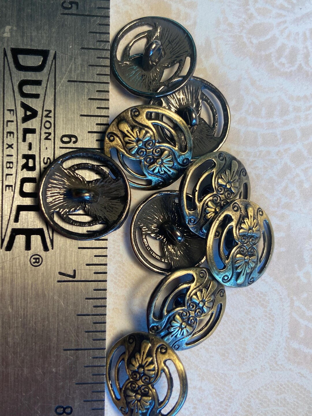 6 Floral Antiqued Silver Color Buttons 5/8”. #511 - Etsy
