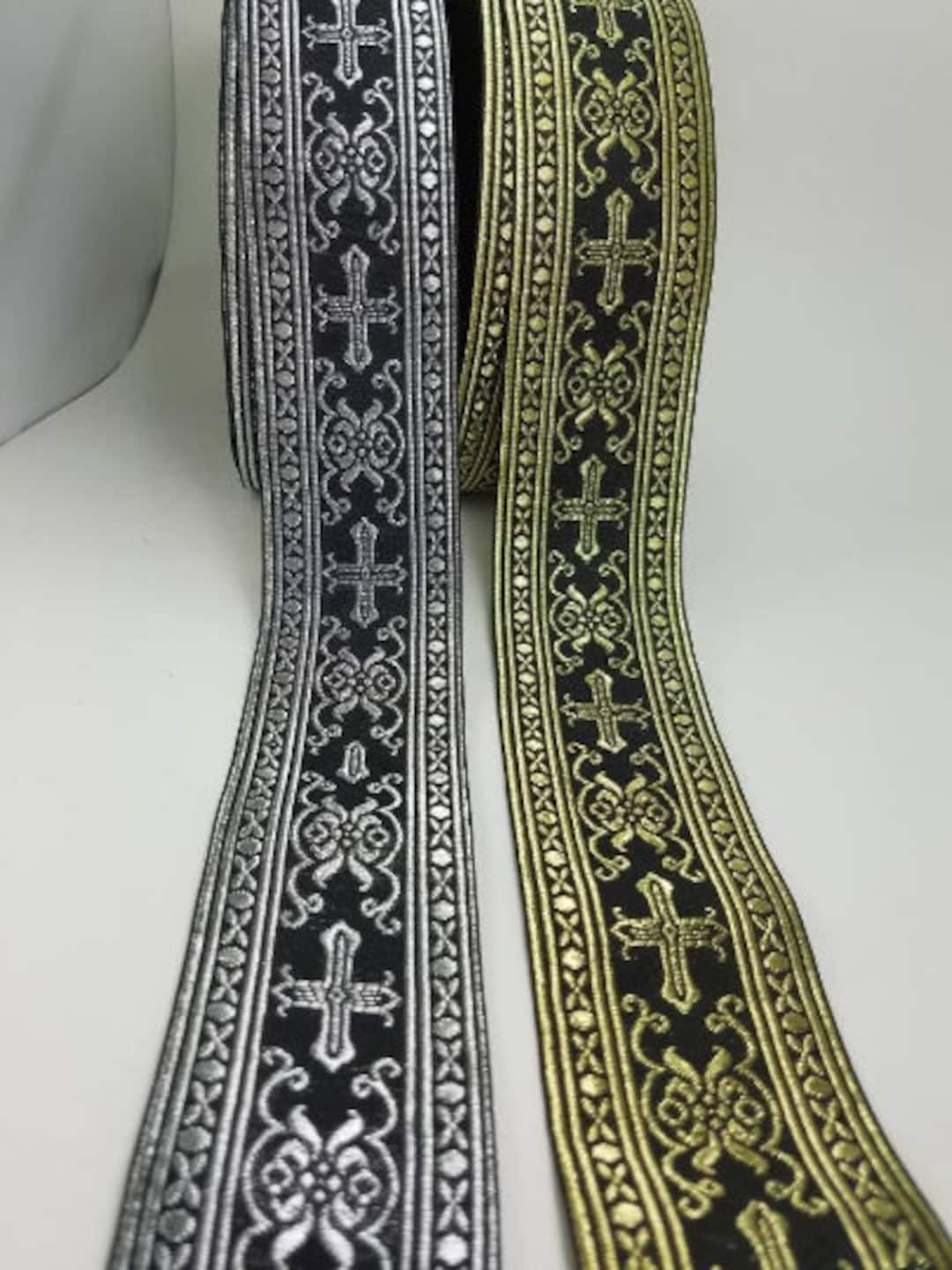 Medieval Metallic, 2 1/4 Inch Wide, Jacquard Woven Fabric Trim, Sold by ...