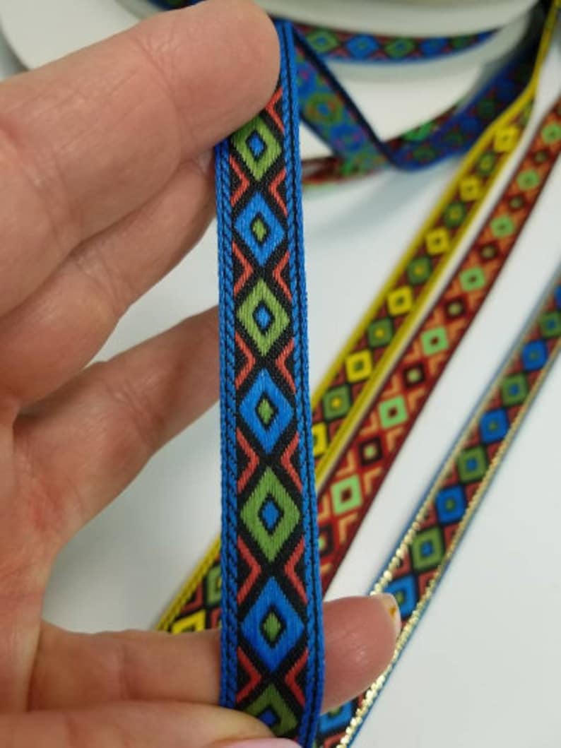 Native Diamond Trim, Jacquard Fabric Trim, 1/2 Inch Wide, Sold by the ...