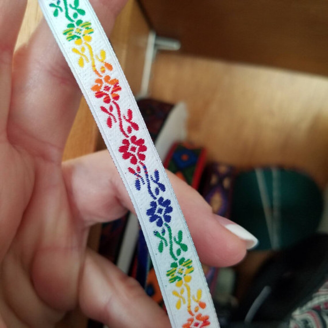 Rainbow Flower Woven Fabric Trim, 1/2 Inch Wide, Sold by the Yard. - Etsy