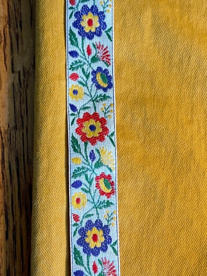 Floral Multicolor 3/4 Inch Wide Jacquard Woven Fabric Trim | Etsy