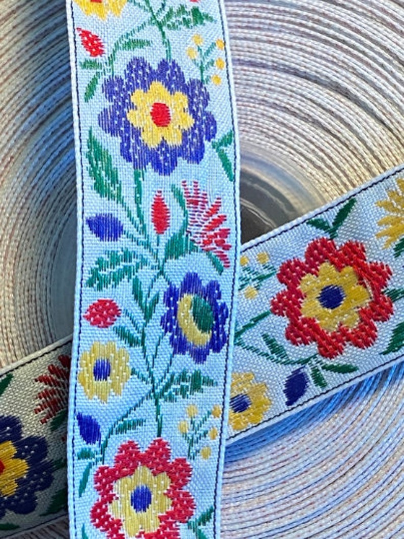 Floral Multicolor 3/4 Inch Wide Jacquard Woven Fabric Trim - Etsy