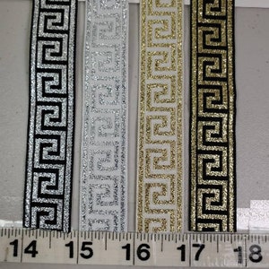 7/8 Inch Greek Key Metallic Ribbon Trim, Sold by the Yard. - Etsy