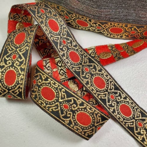 Medieval Fabric Trim Woven Jacquard Trim 1 Inch Wide Sold - Etsy