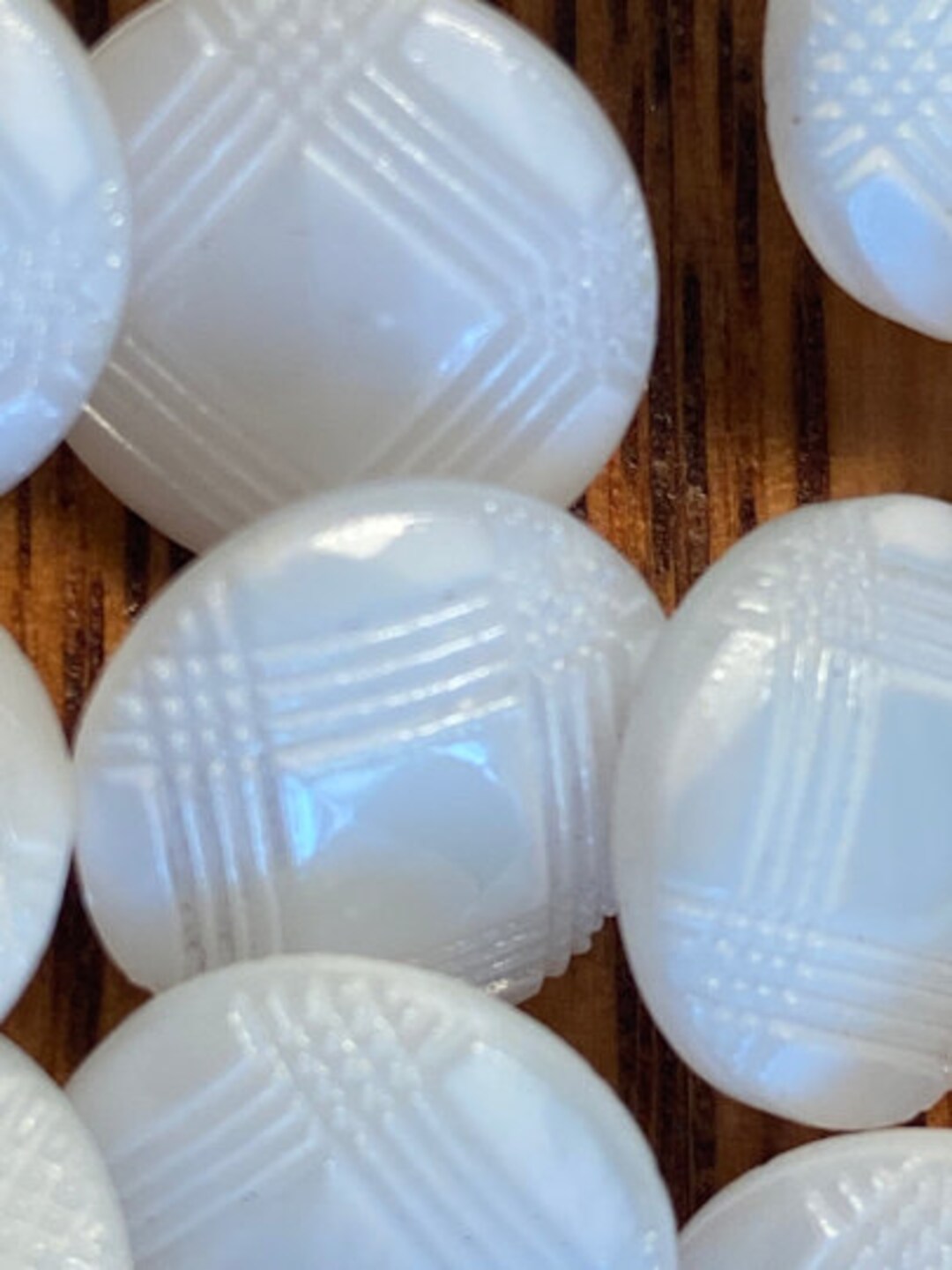 10 Vintage or Antique White Glass Buttons With Opalescence #221 - Etsy