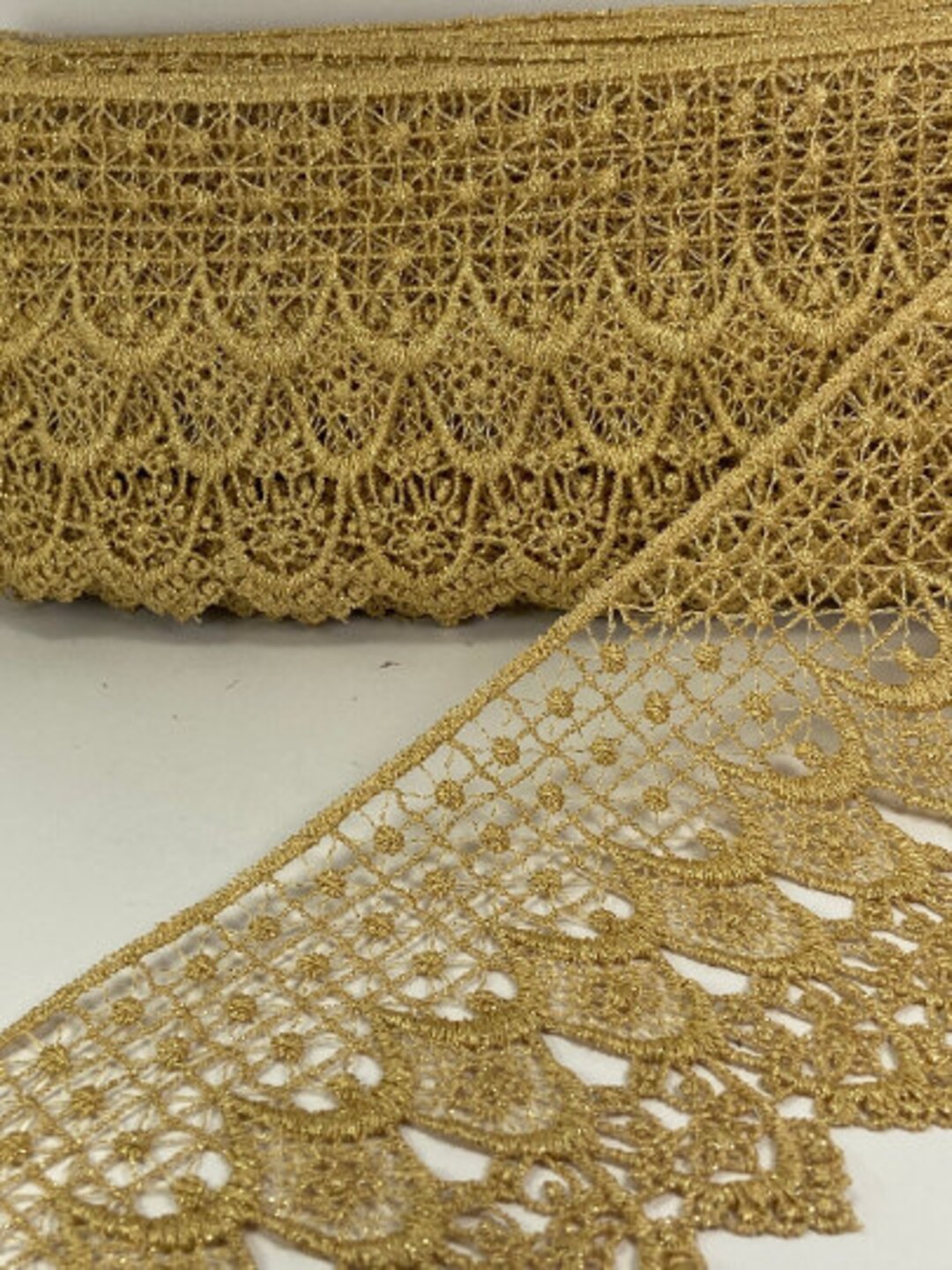 4.75 Inch Wide Metallic Venise Lace Rayon Trim, Sold by the Yard. - Etsy