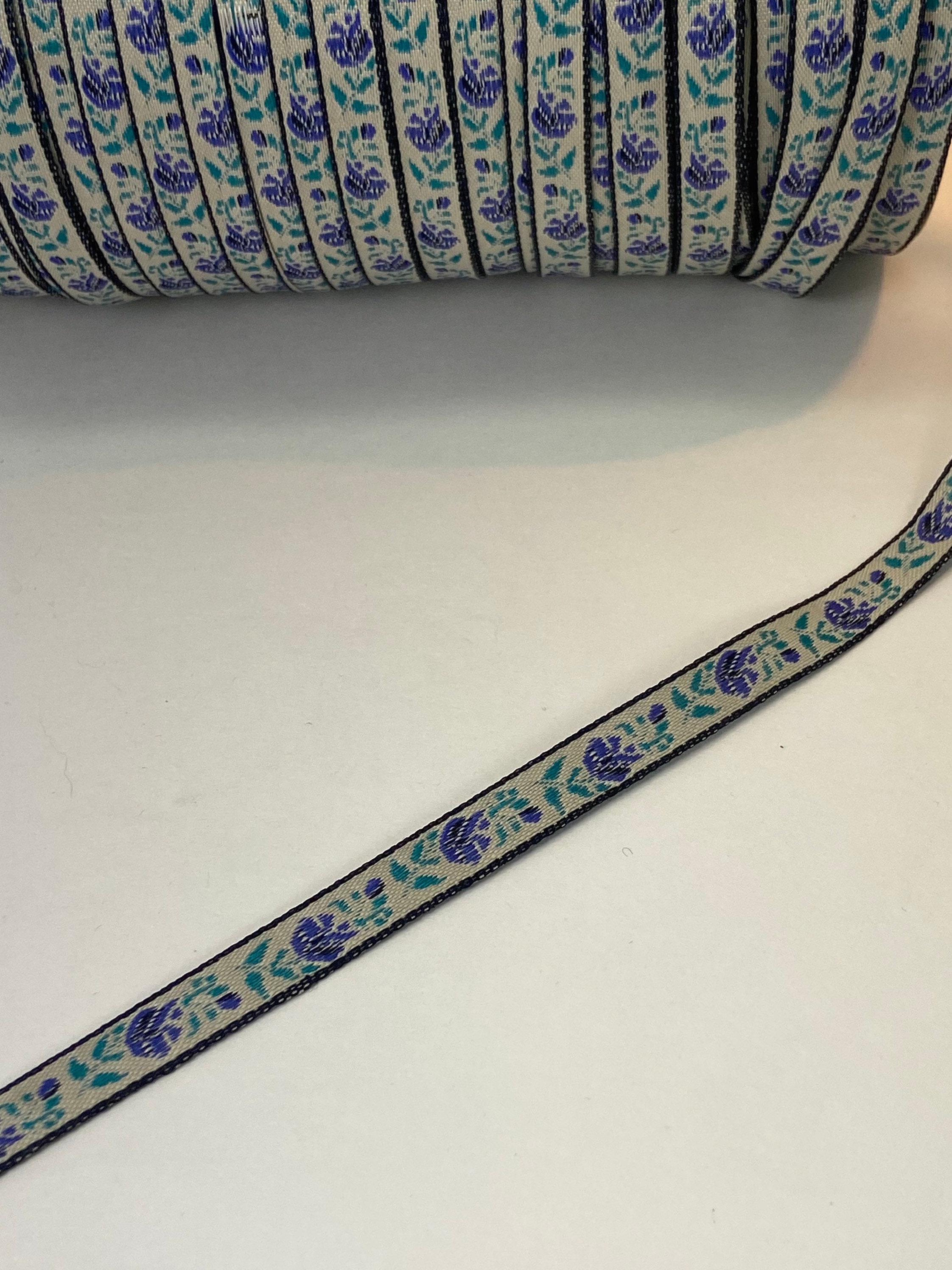 Sweet Blue Flowers Floral Fabric Trim, 3/8 Inch Wide, Sold by the Yard ...