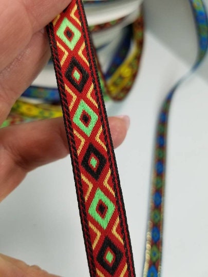 Native Diamond Trim, Jacquard Fabric Trim, 1/2 Inch Wide, Sold by the ...