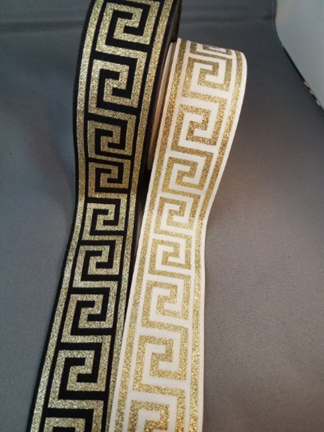 Greek Key Metallic Jacquard Ribbon Fabric Trim, 1 1/2 Inch Wide, Sold ...