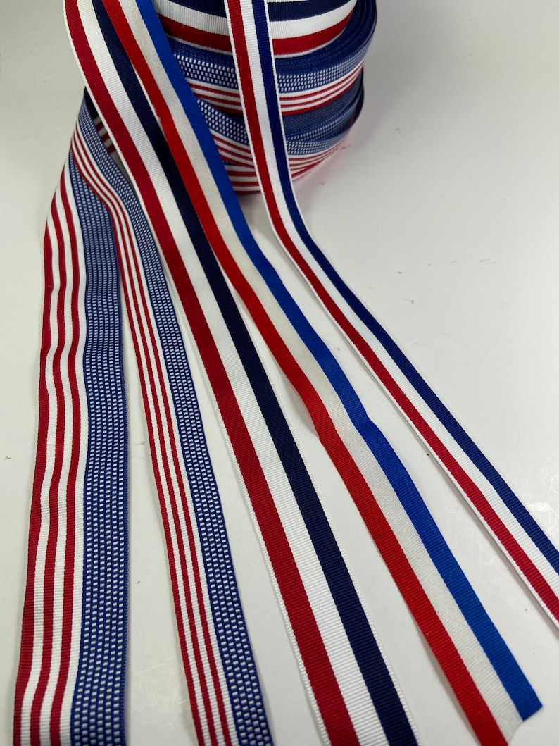 Patriotic Red White and Blue Grosgrain Ribbon Trim Sold by | Etsy