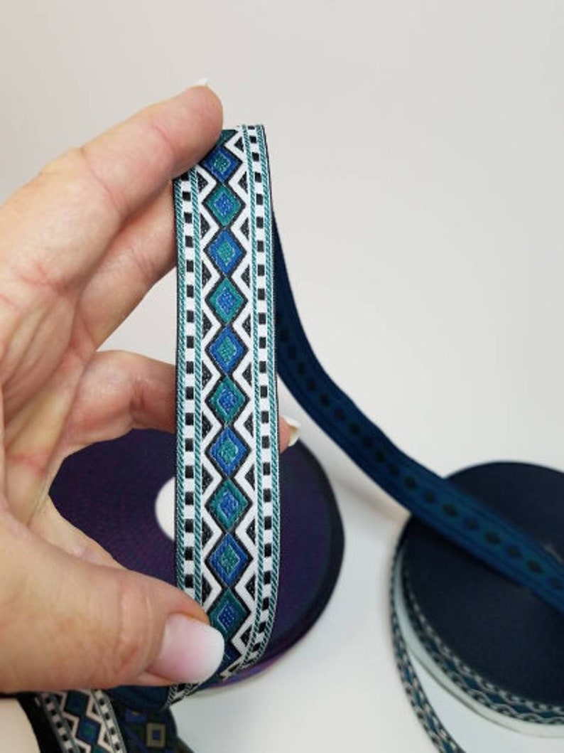 Native Diamond in 3 Colors Woven Jacquard Fabric Trim 1 Inch | Etsy