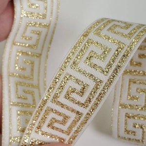 7/8 Inch Greek Key Metallic Ribbon Trim, Sold by the Yard. - Etsy