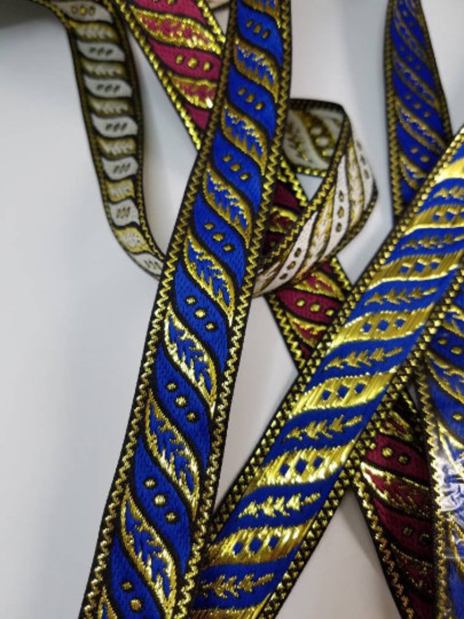 Metallic Wave Jacquard Fabric Trim, 1 Inch Wide, Sold by the Yard. - Etsy