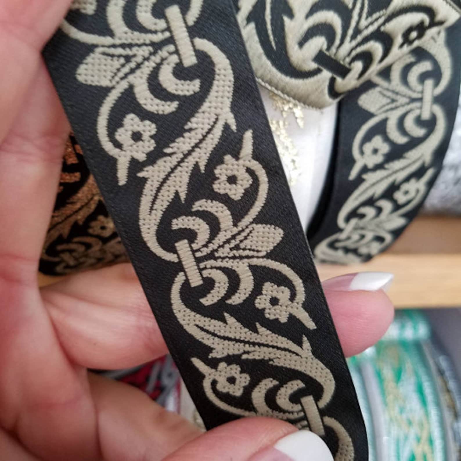 Fleur De Lis Fancy Jacquard Woven Fabric Trim 1 1/8 Inch - Etsy
