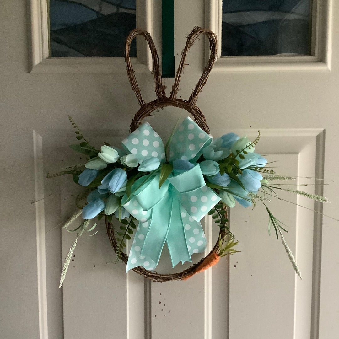 Springtime Bunny Wreath, Grapevine Bunny Wreath, Twig Bunny Decor ...