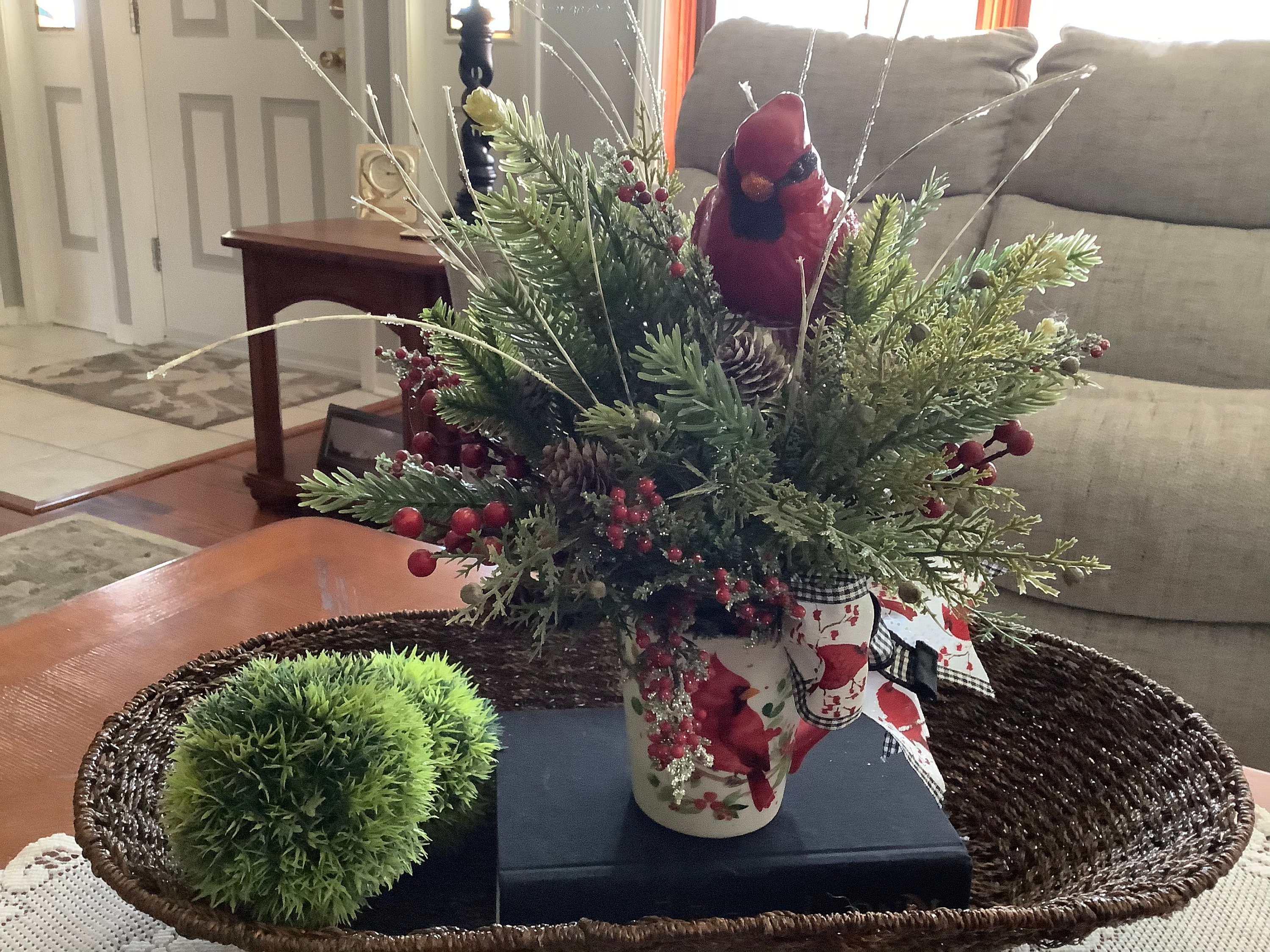 Cardinal Centerpiece Winter Centerpiece Cardinal Decor - Etsy