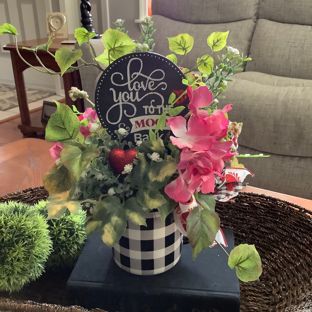 Valentines Centerpiece, Valentine Heart Decor, Buffalo Plaid ...