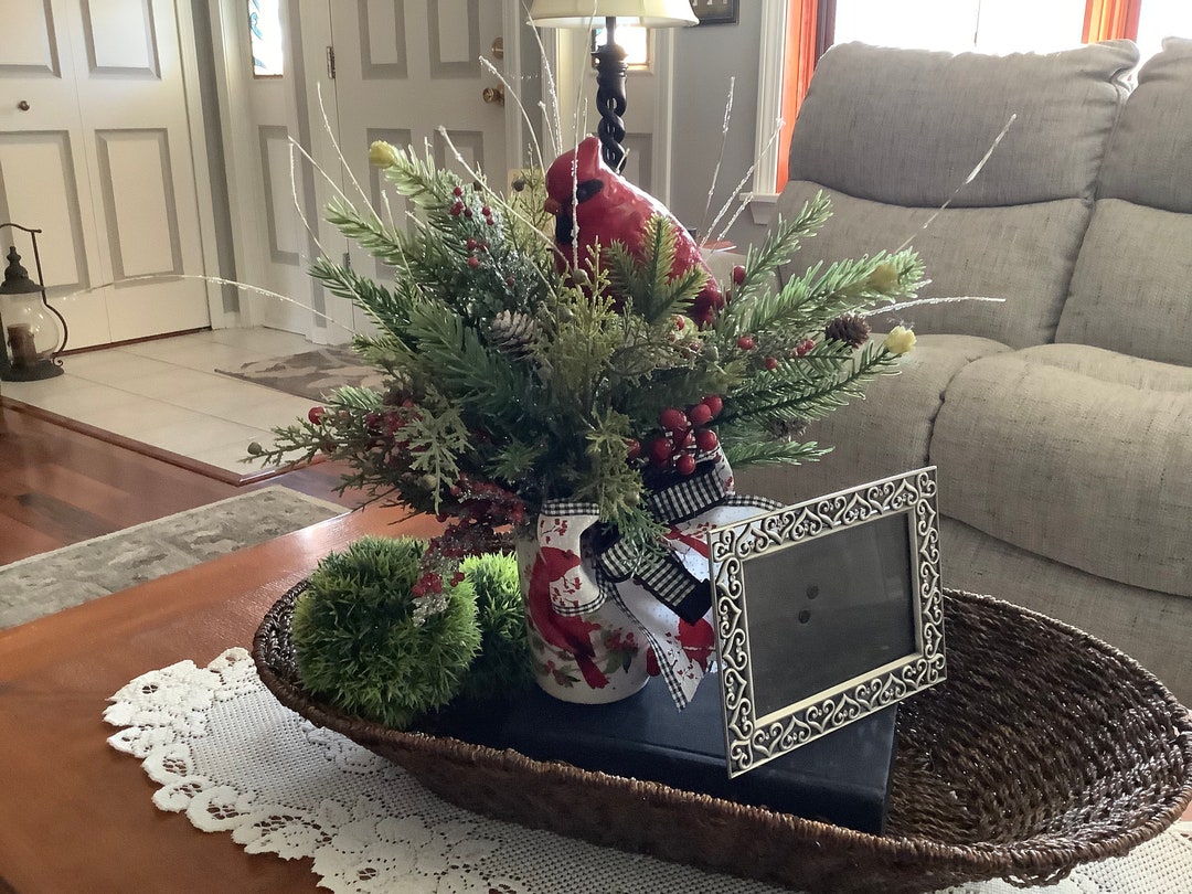 Cardinal Centerpiece, Winter Centerpiece, Cardinal Decor, Winter Theme ...