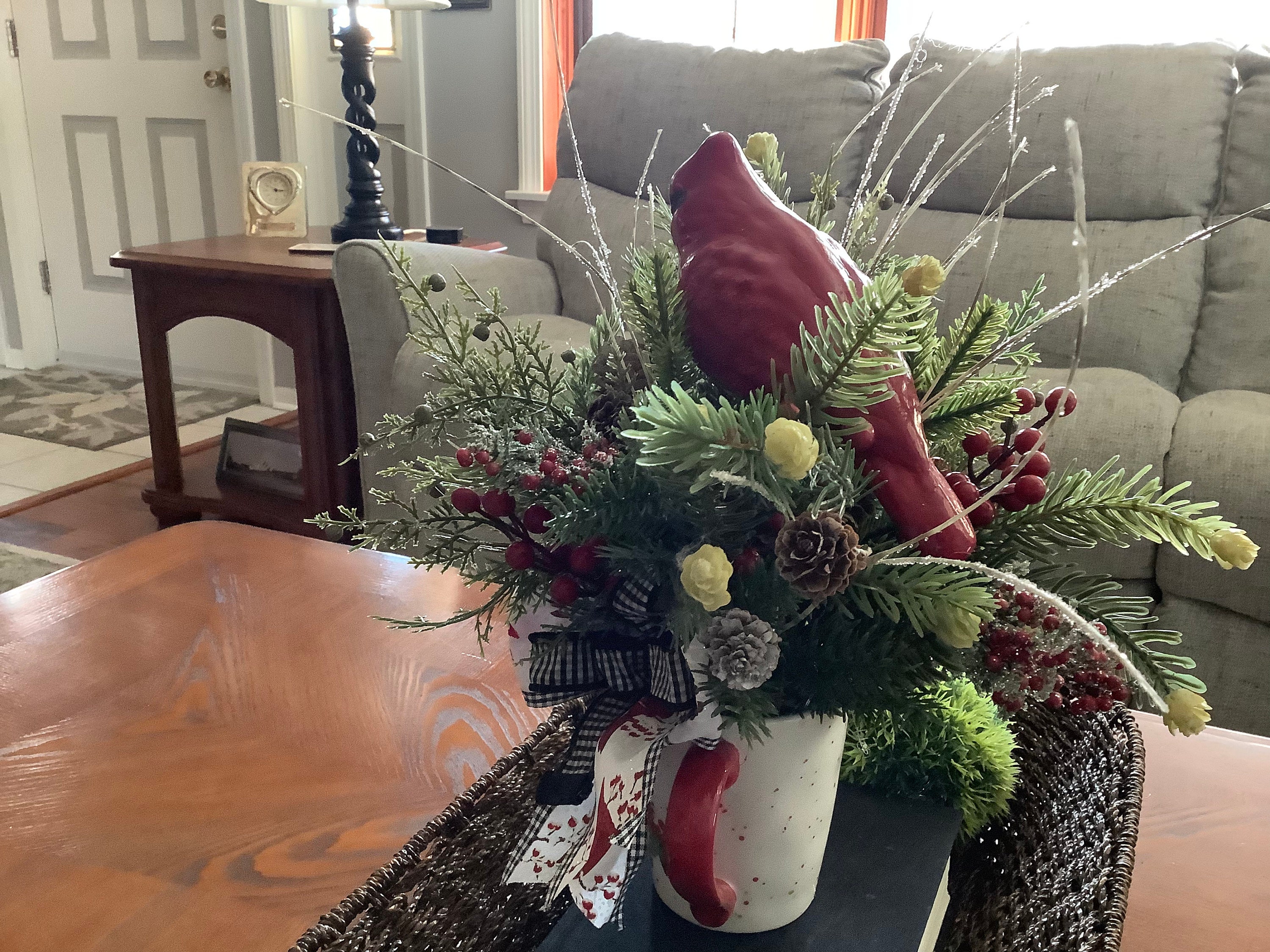 Cardinal Centerpiece Winter Centerpiece Cardinal Decor - Etsy