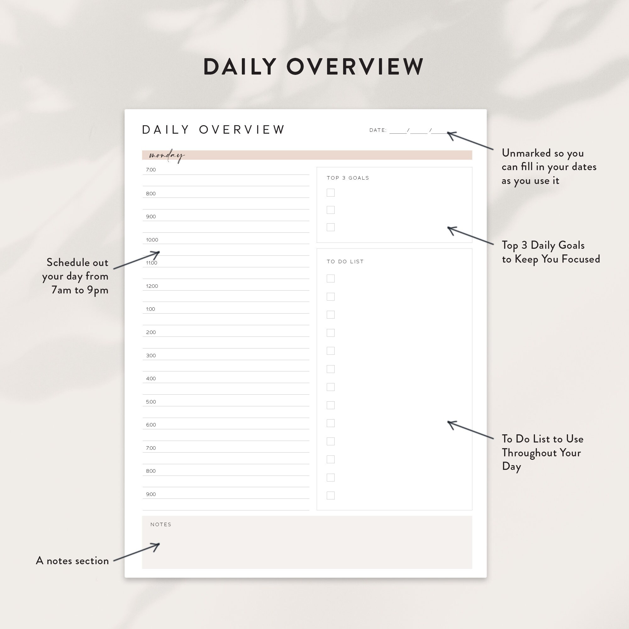 Undated Planner Pages Print and Digital - Etsy