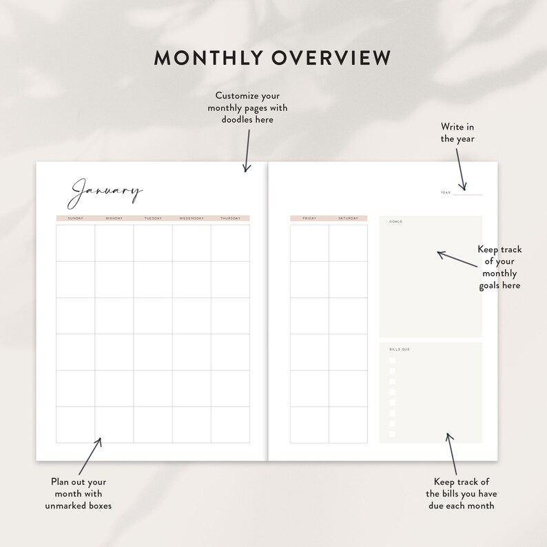 Undated Planner Pages Print and Digital - Etsy