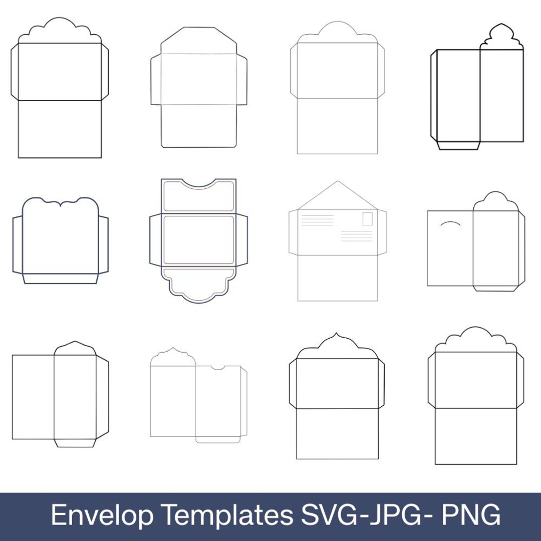 Envelope SVG Templates Bundle | Printable Envelope PNG JPG | Cricut ...