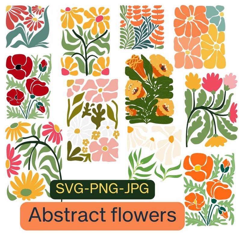 Abstract Flower Svg, Flower Clipart Svg, Floral Svg, Groovy Flower Svg ...