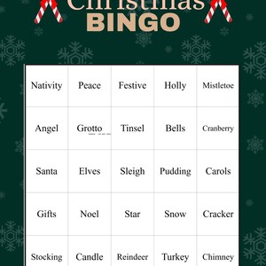 Christmas Bingo Game: 20 Unique Holiday Cards (printable PDF) - Etsy